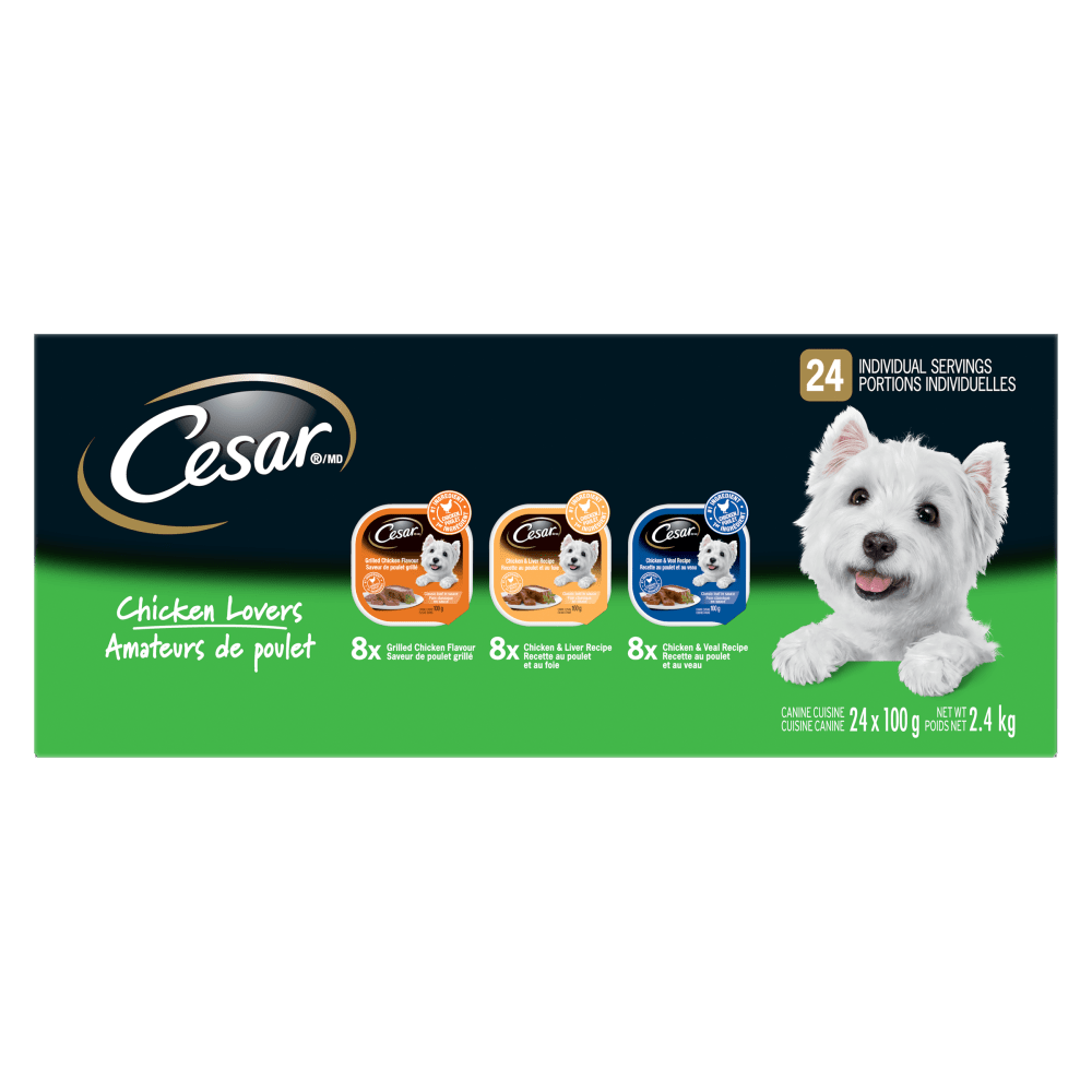 CESAR® Classic loaf in sauce Wet Dog Food, Chicken Lovers Variety Pack